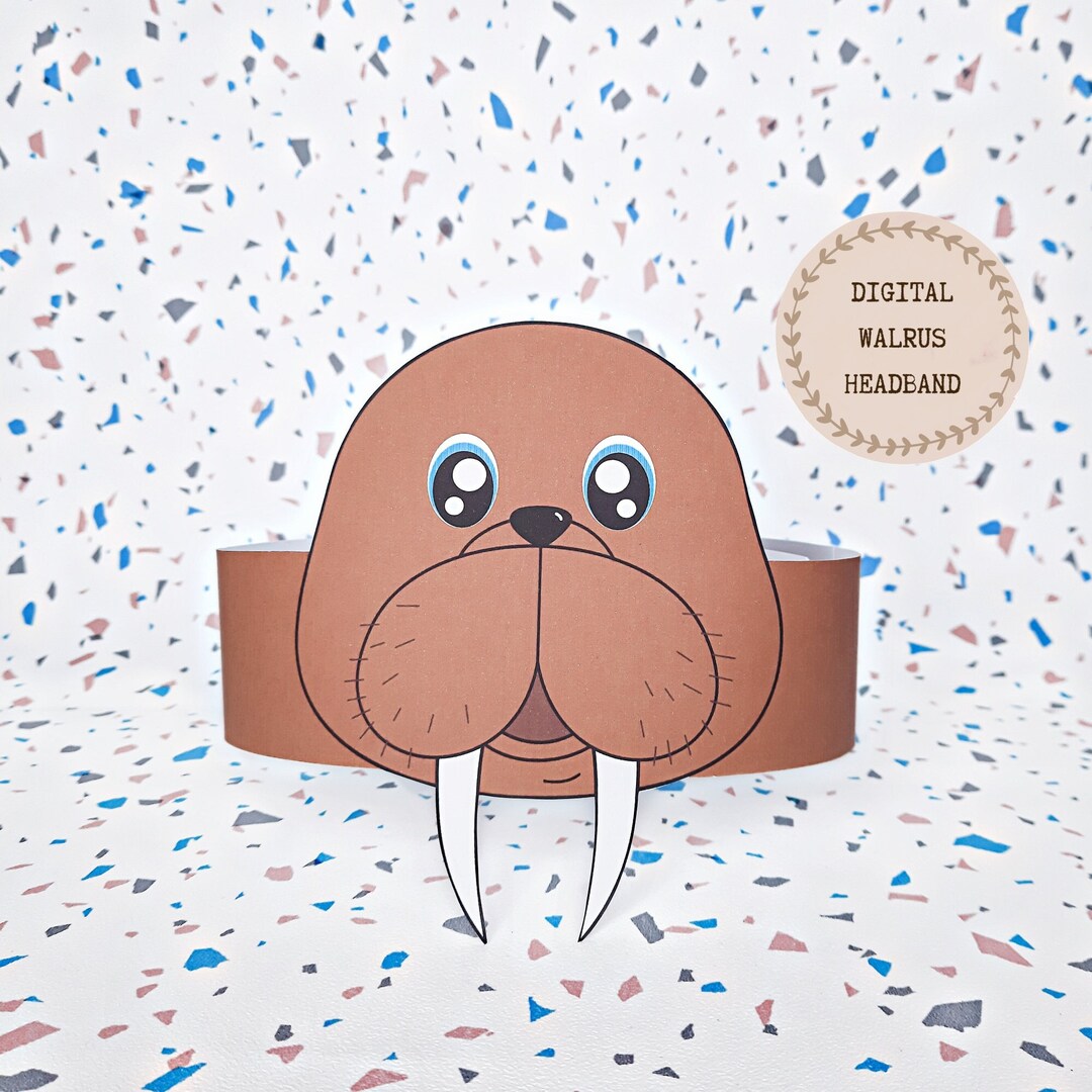 Walrus Paper Crown, Animal Paper Hat for Kids, Instant Download Paper ...