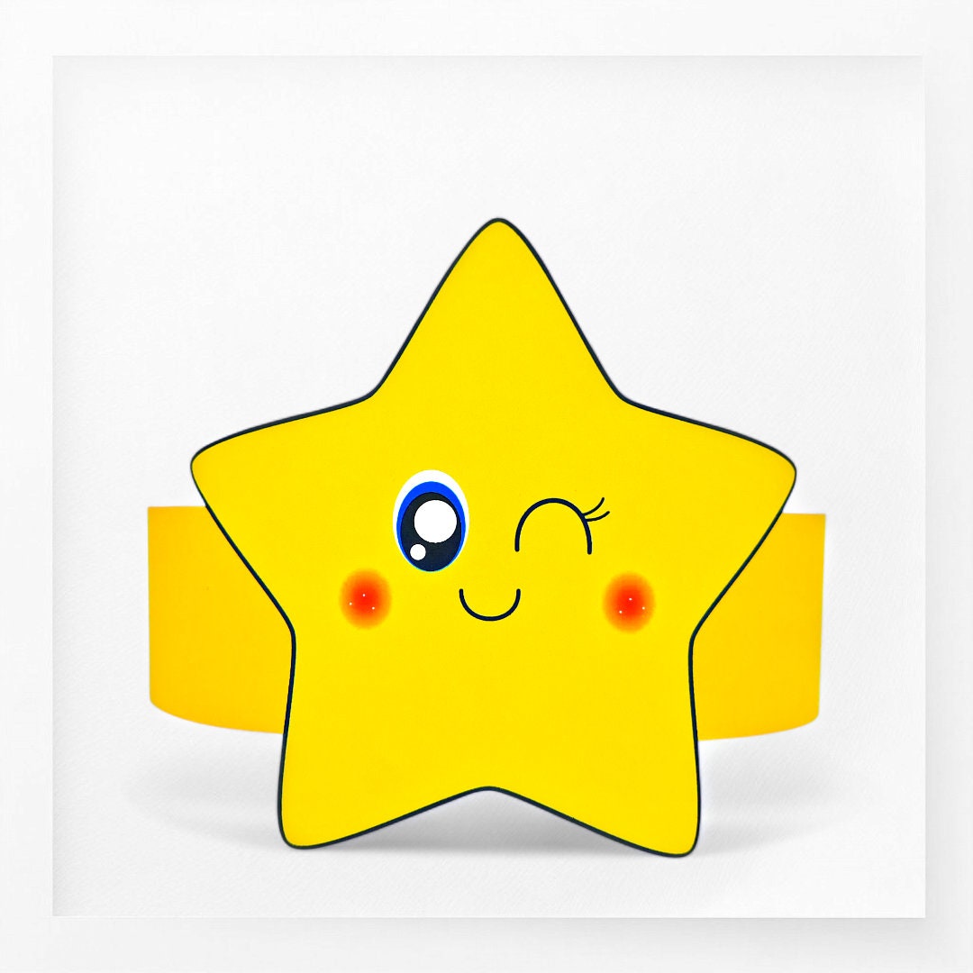 4 Stars Paper Crowns,stars Paper Hats for Kids,instant Download Paper ...