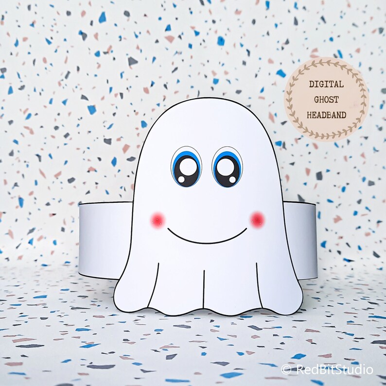 Ghost Paper Crown, Halloween Paper Hat for Kids, Instant Download Paper ...