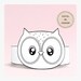 Owl Paper Coloring Crown, Animal Paper Hat for Kids, Instant Download ...