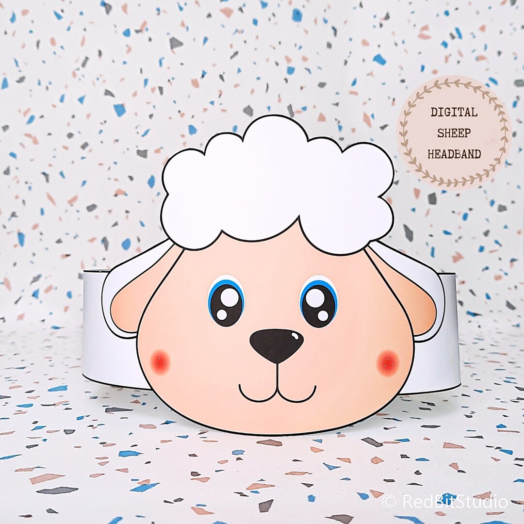 Sheep Paper Crown, Animal Paper Hat for Kids, Instant Download Paper ...