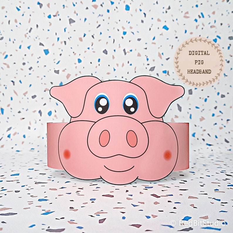 Pig Paper Crown Animal Paper Hat for Kids Instant Download - Etsy