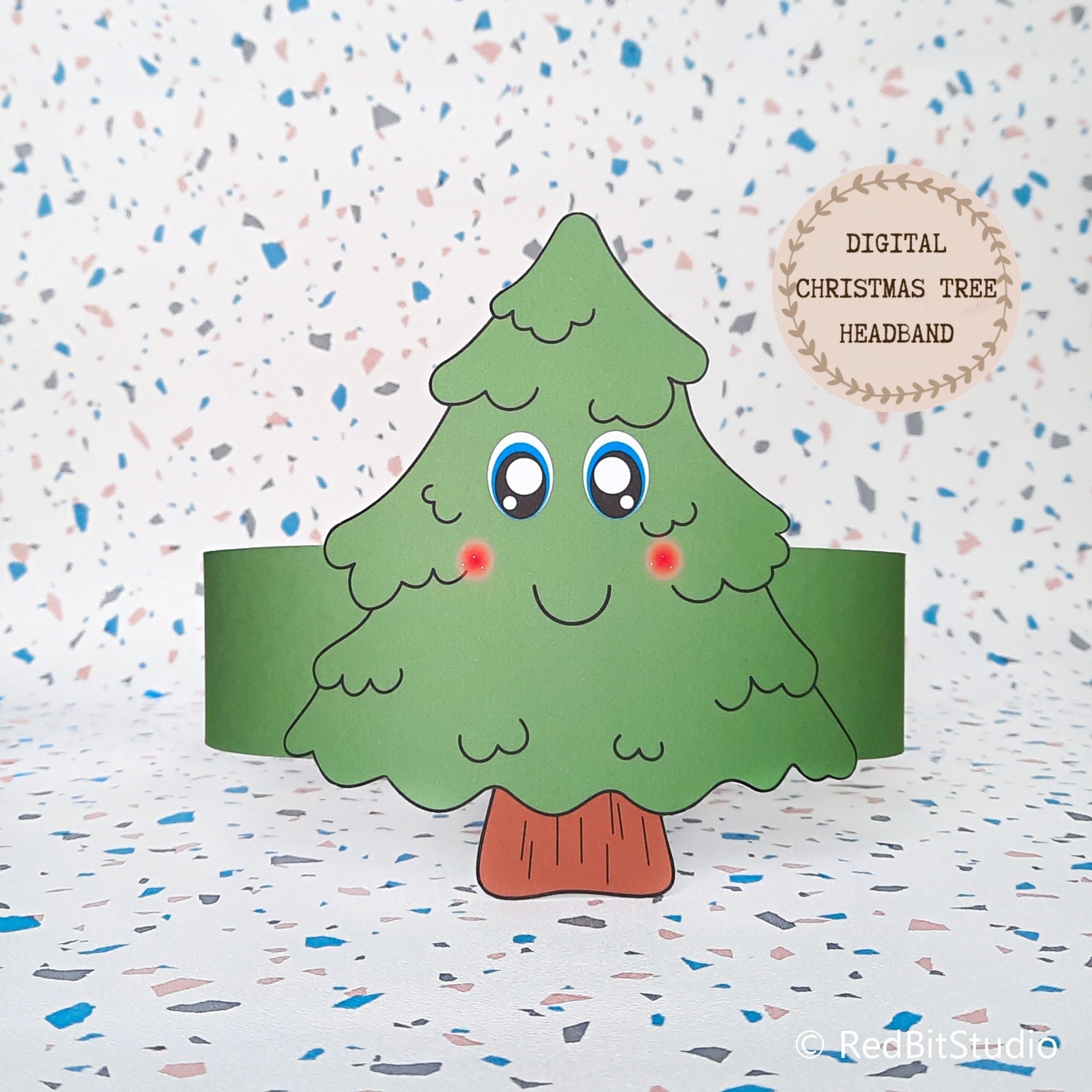 Christmas Tree Paper Crown, Christmas Paper Hat for Kids, Instant ...