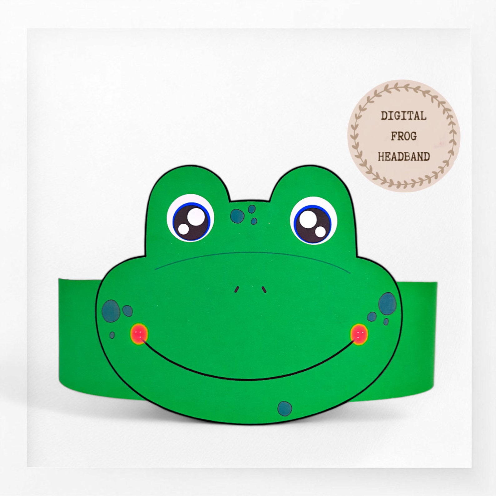 Frog Paper Crown, Animal Paper Hat for Kids, Instant Download Paper ...
