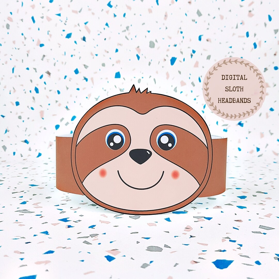 Sloth Paper Crown Animal Paper Hat for Kids Instant Download - Etsy
