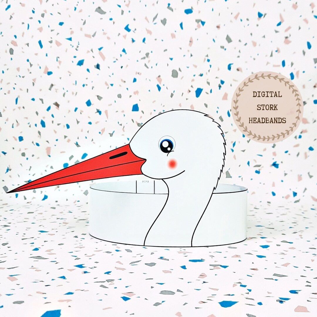 Stork Paper Crown, Animal Paper Hat for Kids, Instant Download Paper ...
