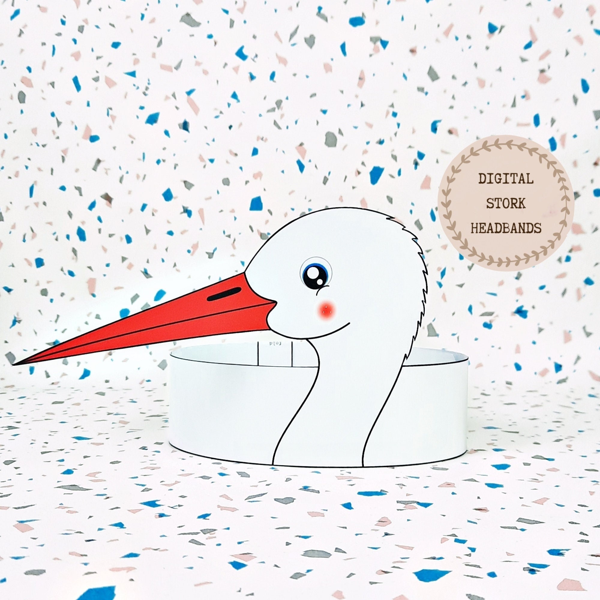 Stork Paper Crown, Animal Paper Hat for Kids, Instant Download Paper ...