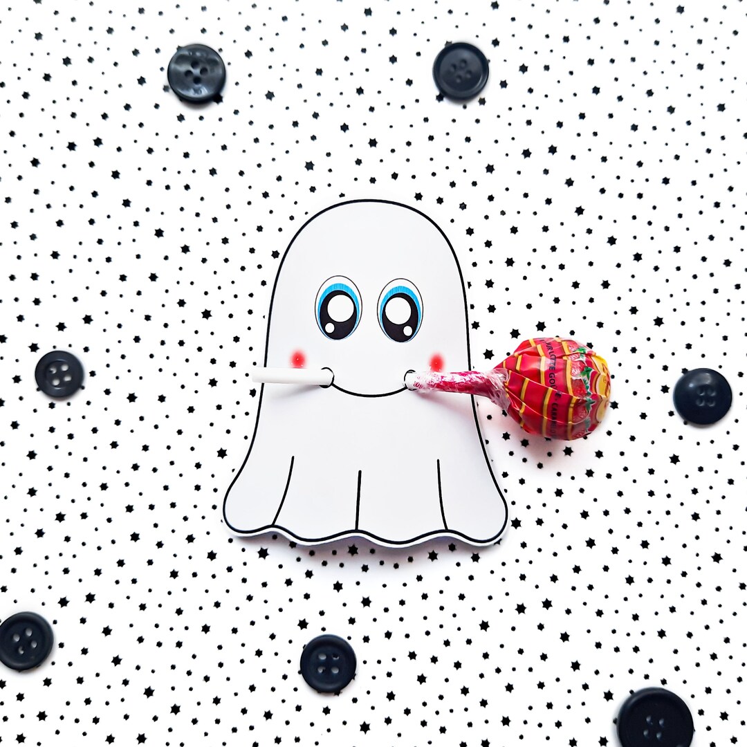 Ghost Lollipop, Instant Download Lollipop Holder, Digital Party Sucker ...
