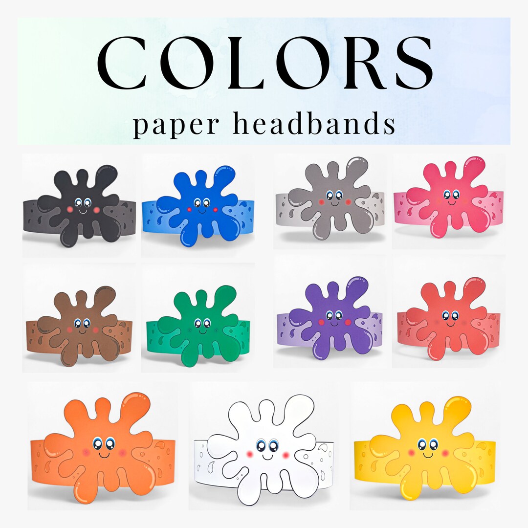 11 Colors Paper Crowns,colours Paper Hat for Kids, Instant Download ...