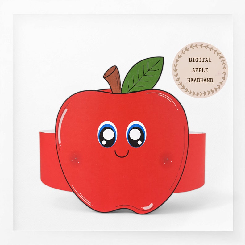 Apple Paper Crown,fruit Paper Hat for Kids, Instant Download Paper ...