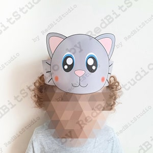 Cat Paper Crown, Animal Paper Hat for Kids, Instant Download Paper ...