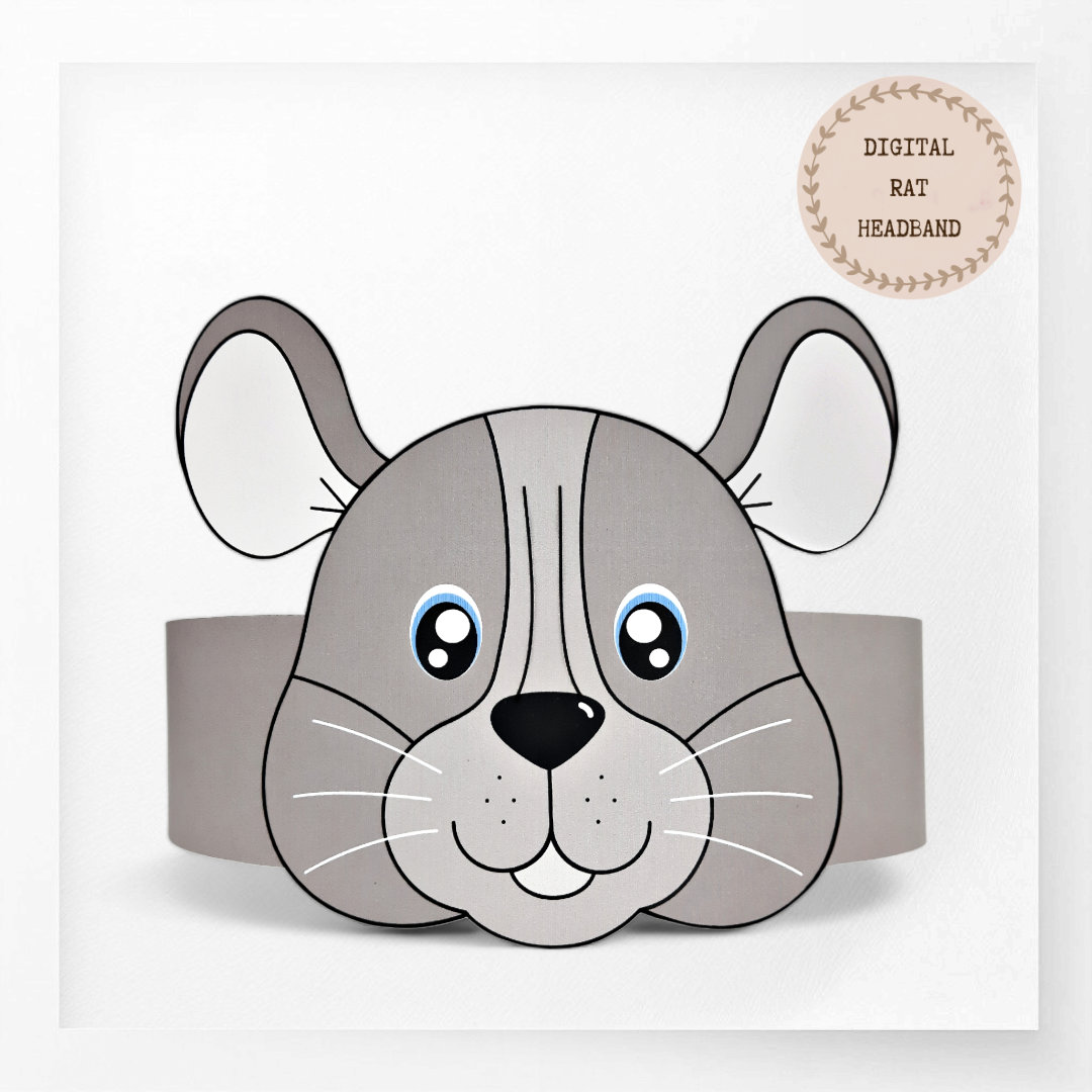 Rat Paper Crown, Animal Paper Hat for Kids, Instant Download Paper ...