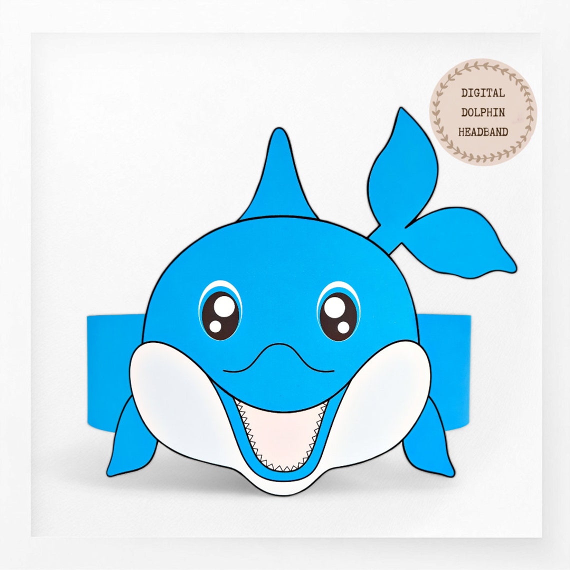 Dolphin Paper Crown, Animal Paper Hat for Kids, Instant Download Paper ...