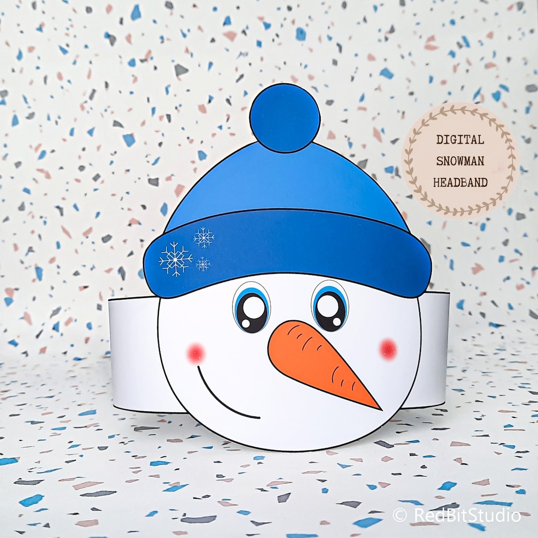 Snowman Paper Crown, Christmas Paper Hat for Kids, Instant Download ...