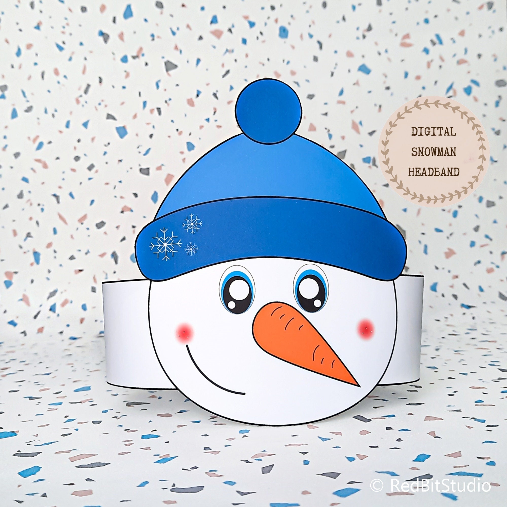 Snowman Paper Crown, Christmas Paper Hat for Kids, Instant Download ...