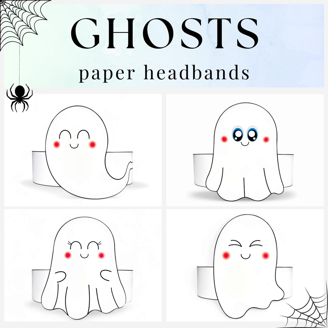 4 Ghosts Paper Crowns,paper Hats for Kids,instant Download Paper Crowns ...