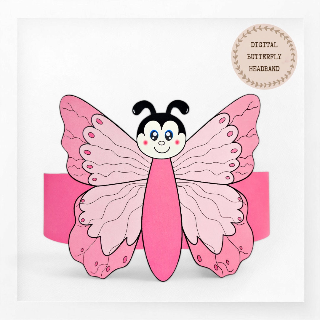 Butterfly Paper Crown, Animal Paper Hat for Kids, Instant Download ...
