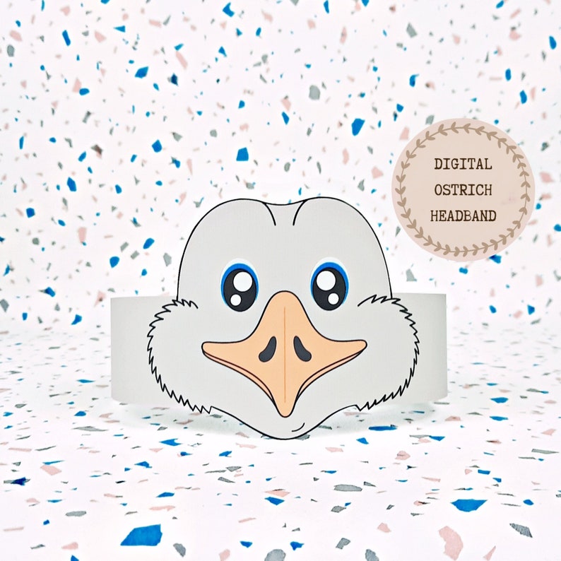 Ostrich Paper Crown Animal Paper Hat for Kids Instant - Etsy