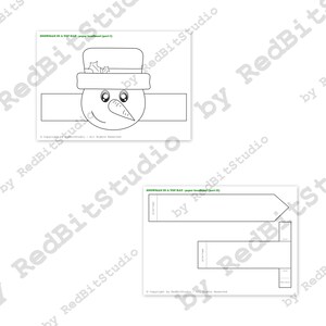 Snowman Paper Coloring Crown, Christmas Paper Hat for Kids, Instant ...