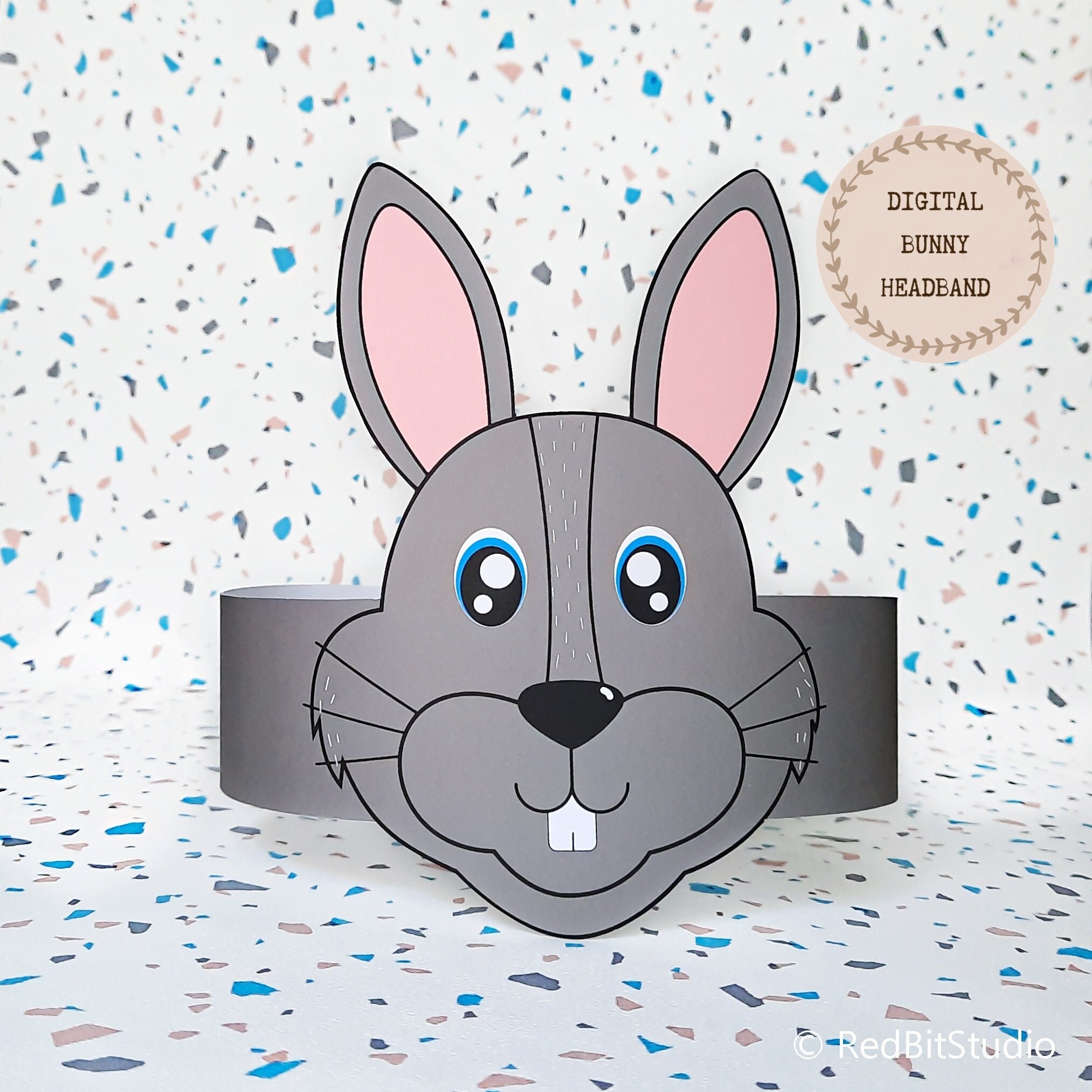 Bunny Paper Crown, Animal Paper Hat for Kids, Instant Download Paper ...