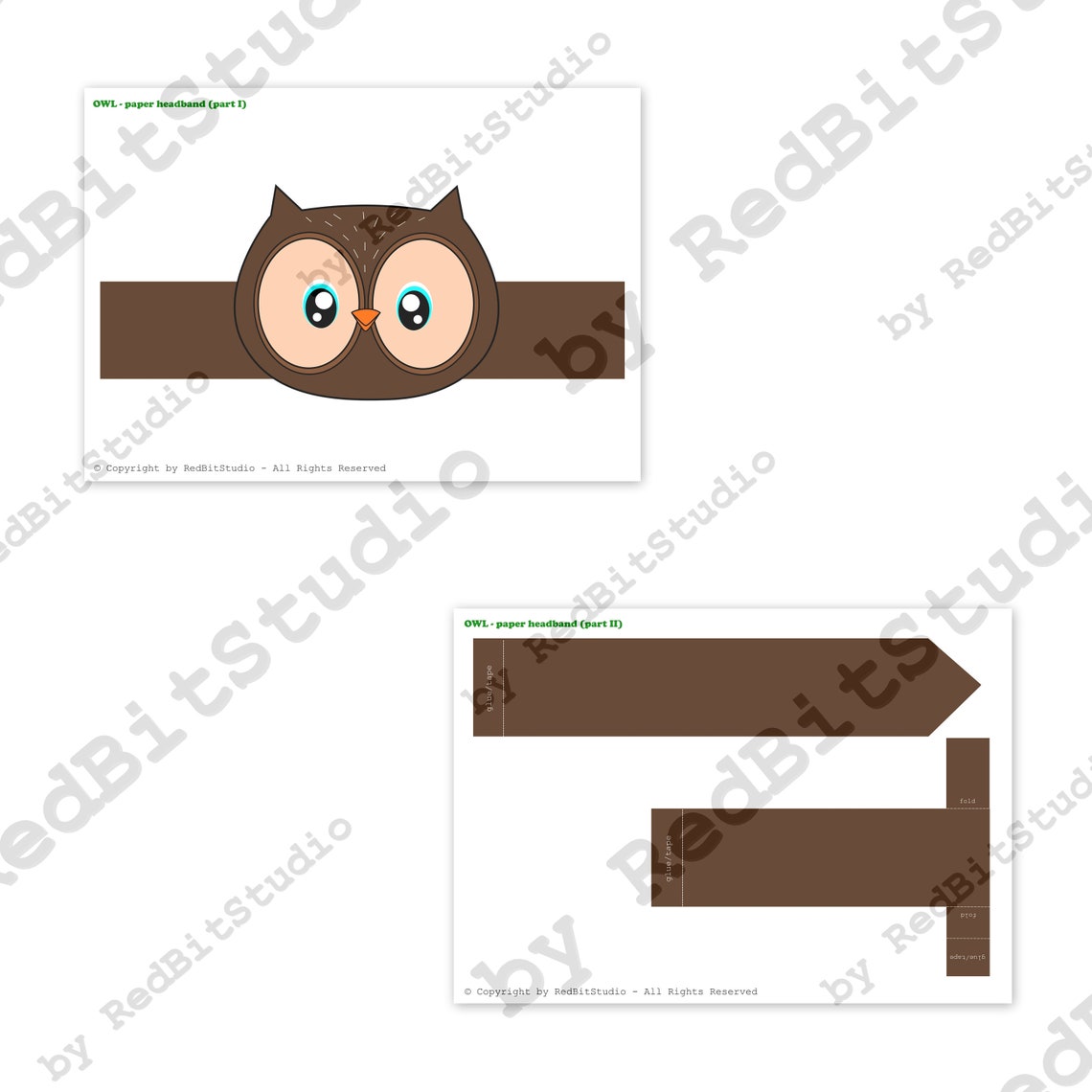 Owl Paper Crown Animal Paper Hat for Kids Instant Download - Etsy