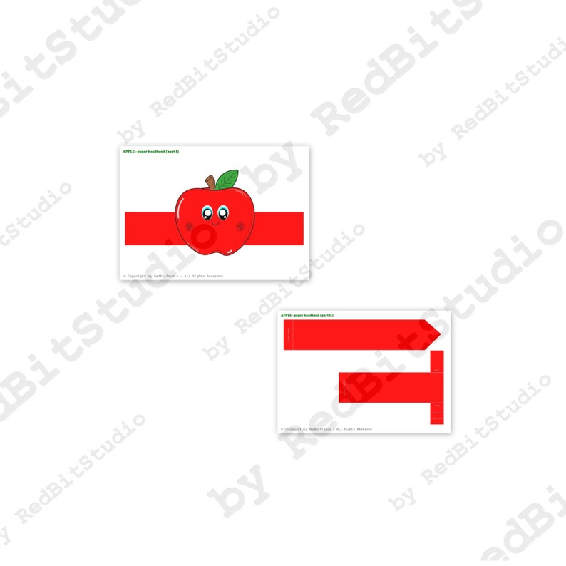 Apple Paper Crown,fruit Paper Hat for Kids, Instant Download Paper ...
