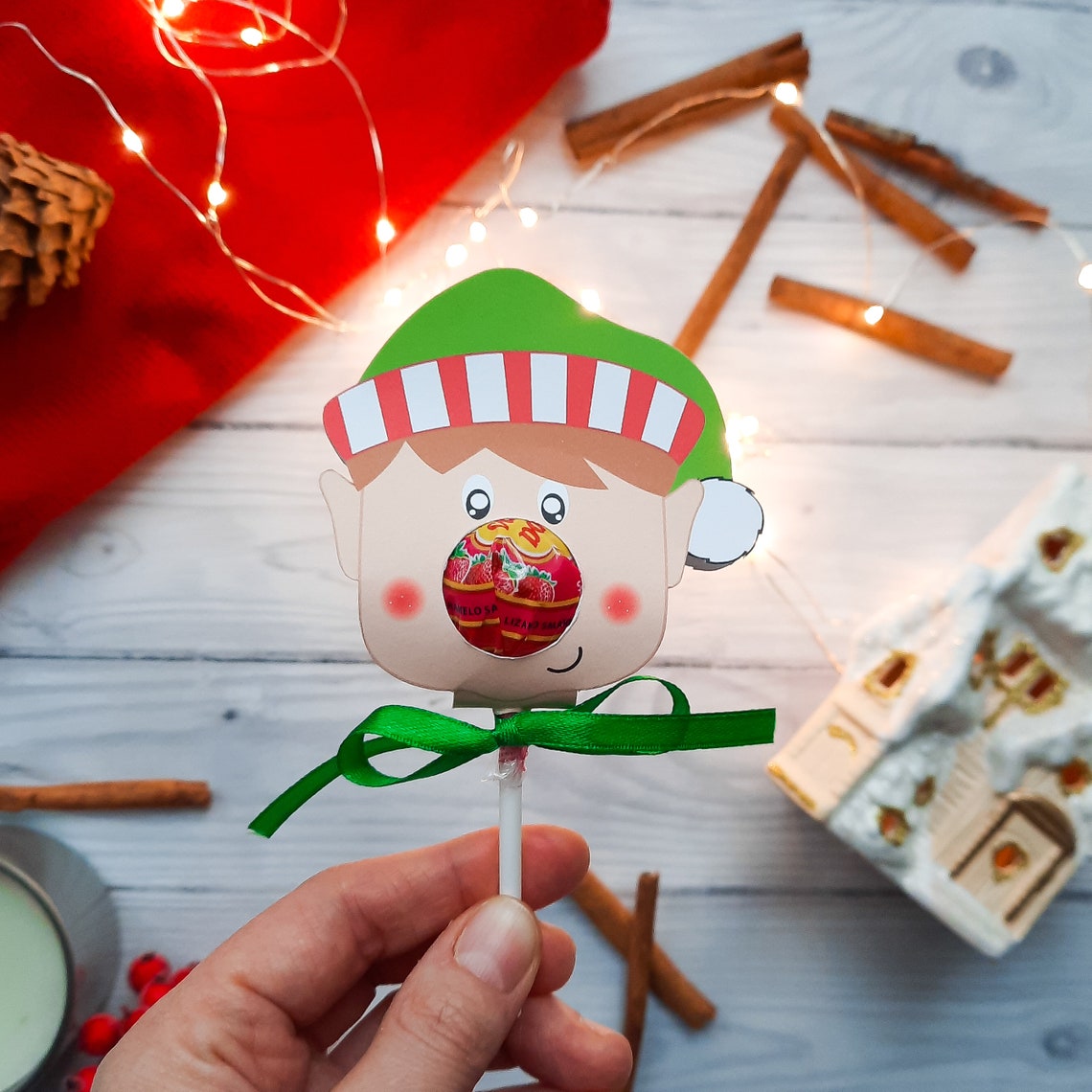 Elf Lollipop, Instant Download Lollipop Holder,pdf File, Digital Party ...