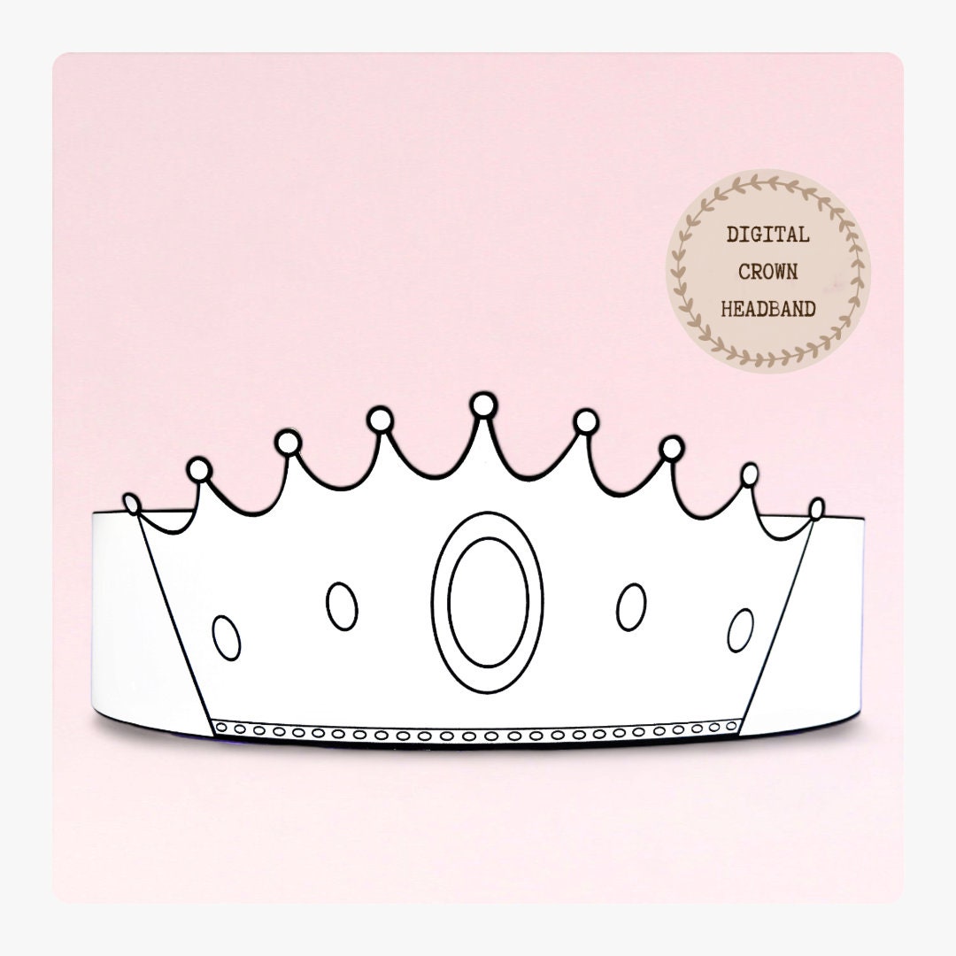 Prince Crown Paper Coloring Headband, Animal Paper Hat for Kids ...