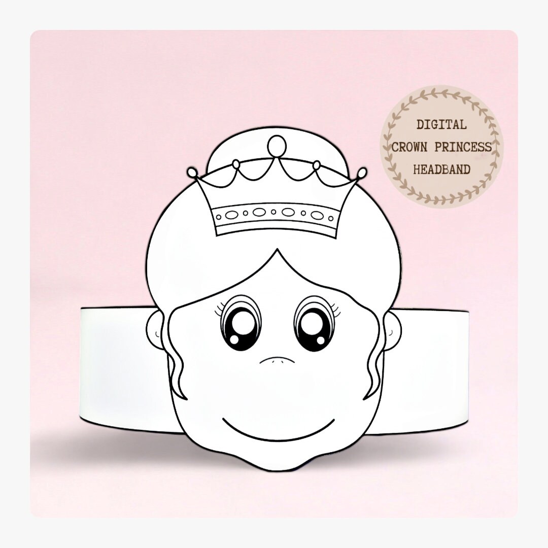 Crown Princess Paper Coloring Headband, Animal Paper Hat for Kids ...
