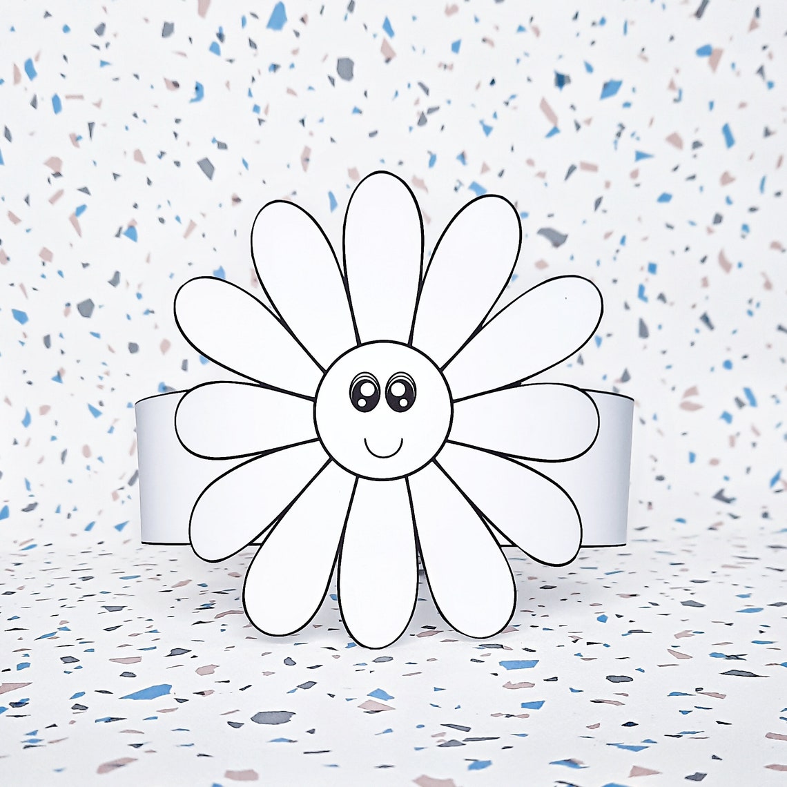 4 Flower Paper Coloring Crowns Flower Paper Hats for Kids - Etsy