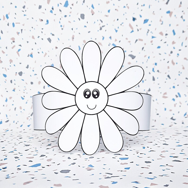 4 Flower Paper Coloring Crowns Flower Paper Hats for Kids - Etsy