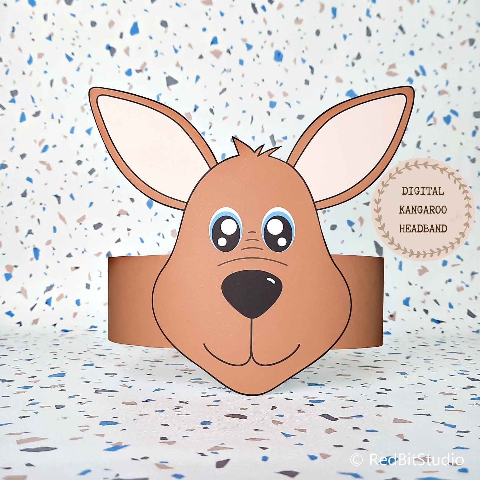 Kangaroo Paper Crown, Animal Paper Hat for Kids, Instant Download Paper ...