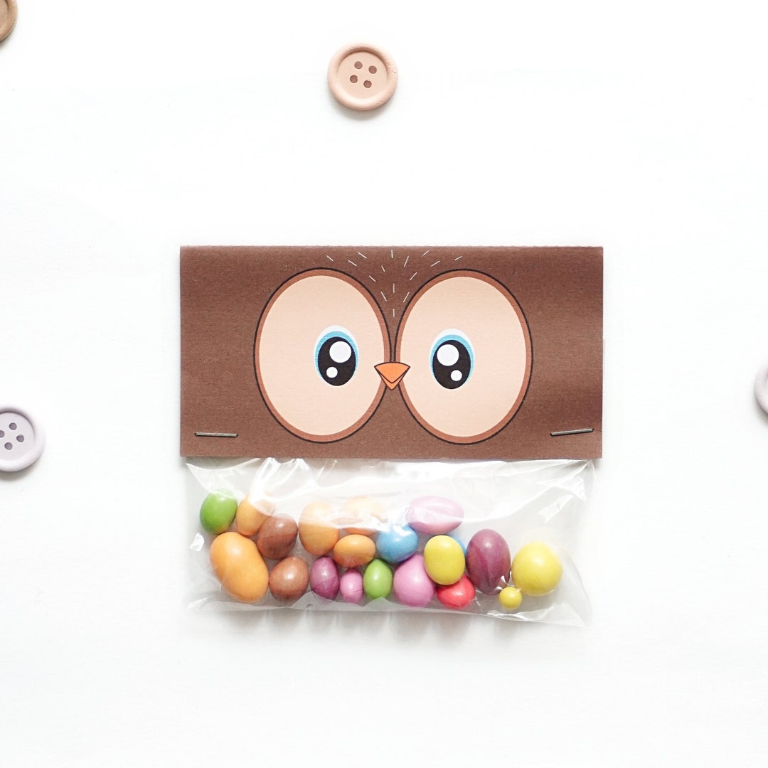 Owl Bag Topper, Birthday Treat Bag Toppers, Instant Download Favor Bag ...