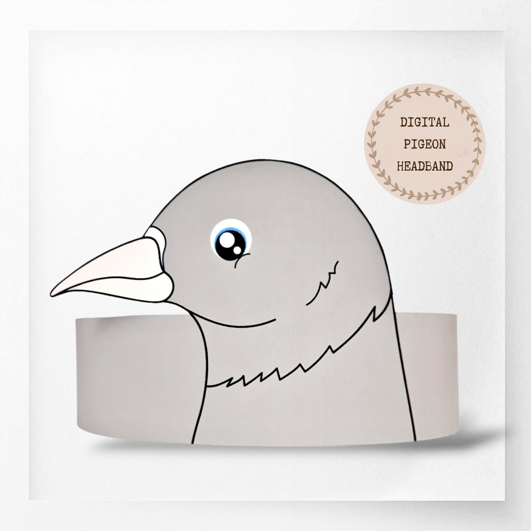 Pigeon Paper Crown, Bird Paper Hat for Kids, Instant Download Paper ...