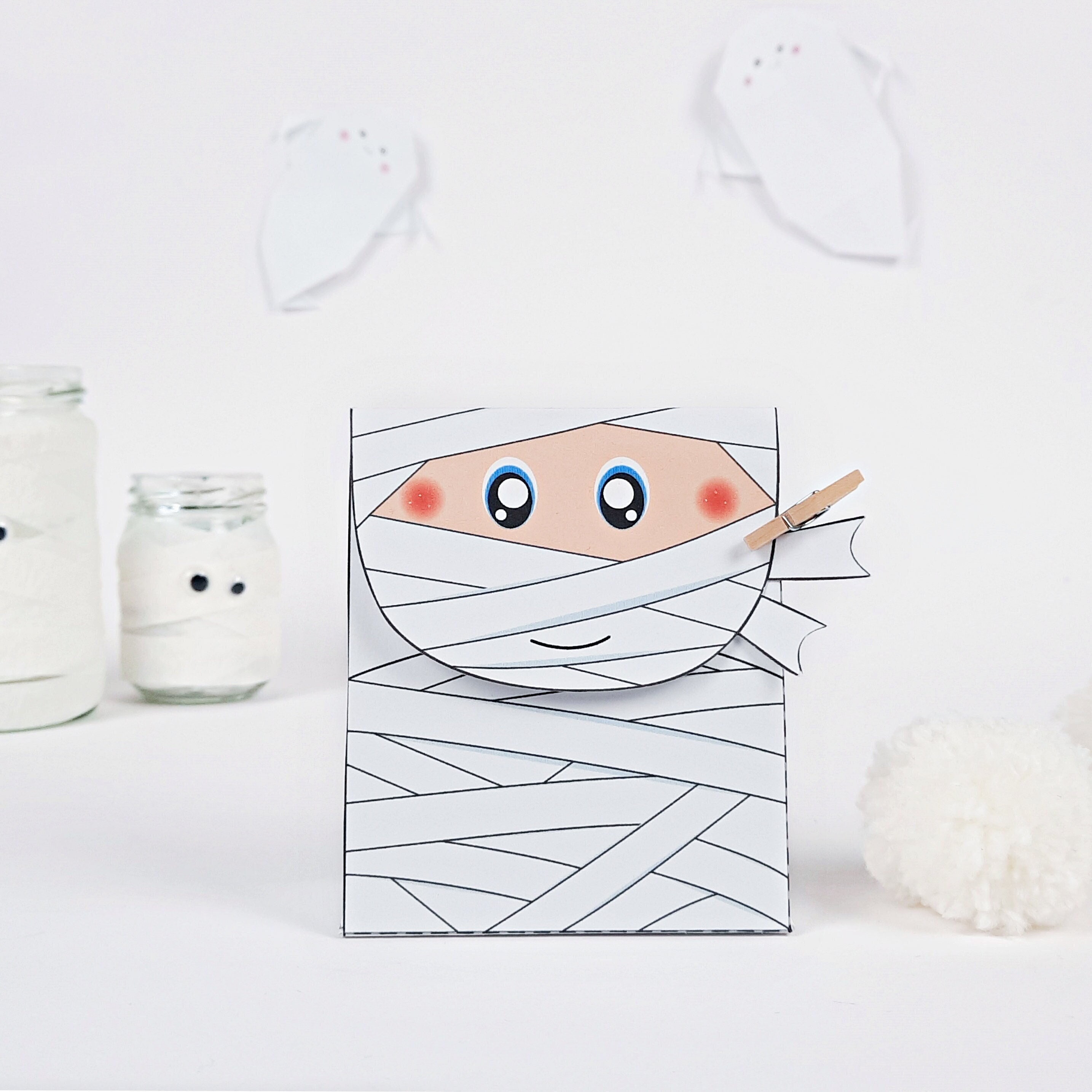 Mummy Gift Box Printable Favor Box Halloween Template to - Etsy