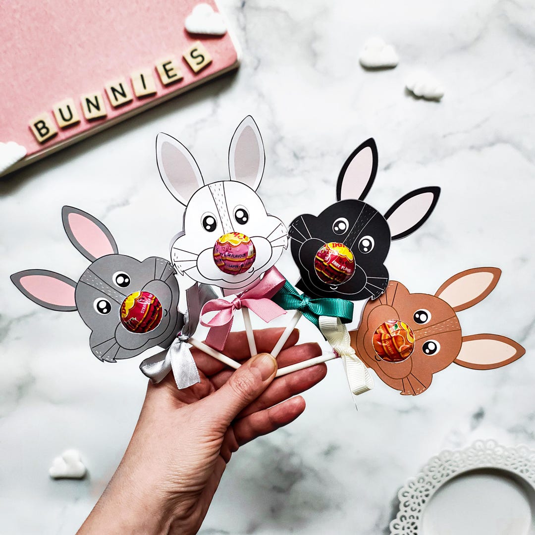Bunny Lollipop, Instant Download Lollipop Holder,pdf File, Digital ...