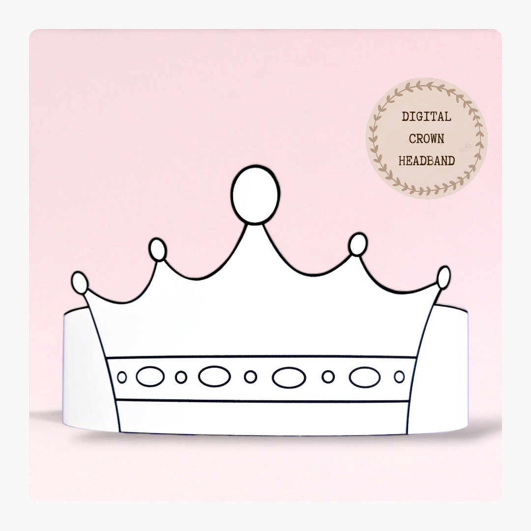 King Crown Paper Coloring Headband, Animal Paper Hat for Kids, Instant ...