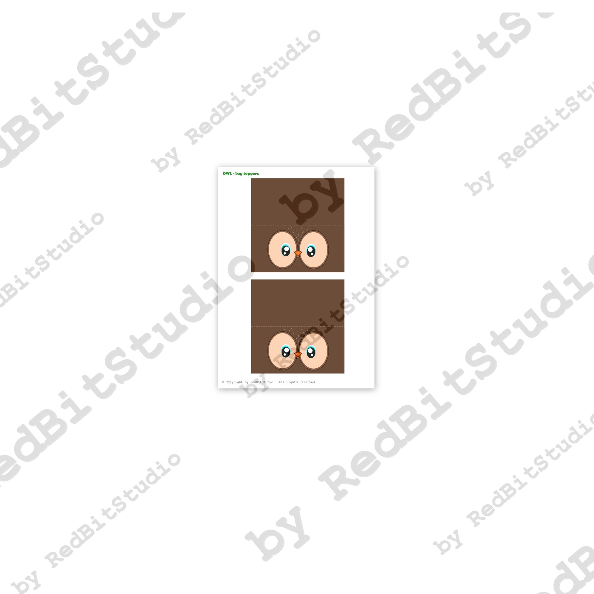 Owl Bag Topper, Birthday Treat Bag Toppers, Instant Download Favor Bag ...