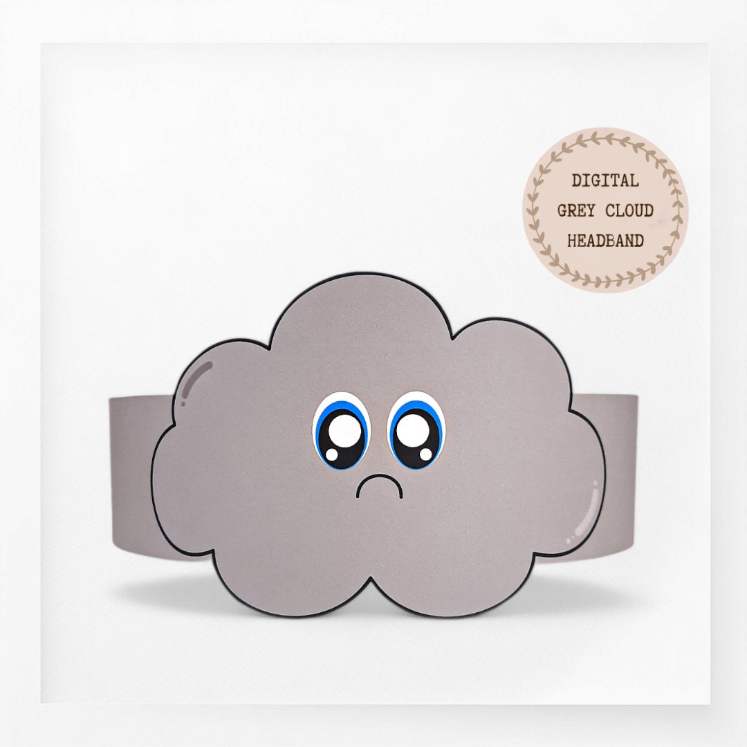 Grey Cloud Paper Crown,weather Paper Hat for Kids,instant Download ...