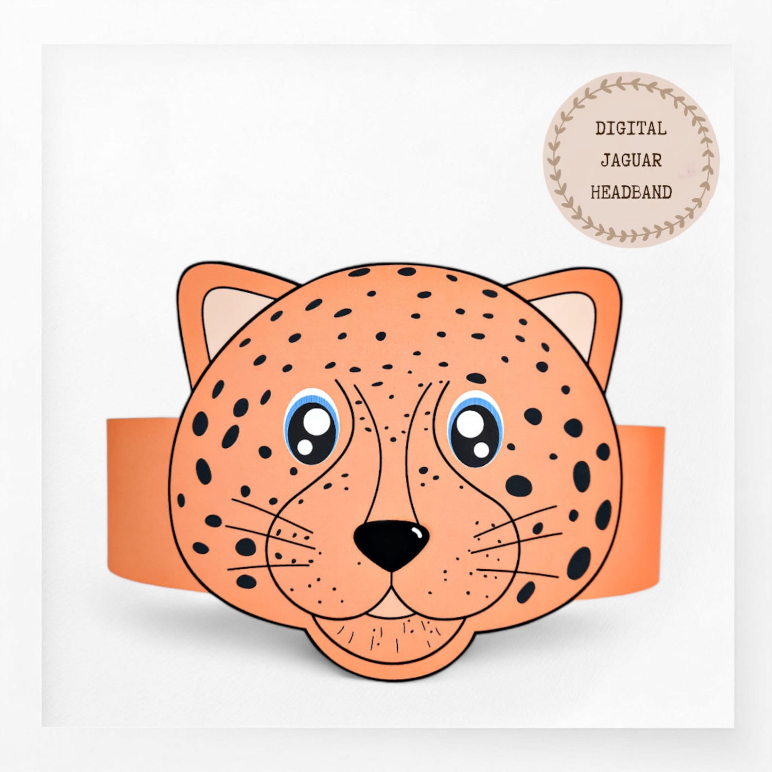 Jaguar Paper Crown, Animal Paper Hat for Kids, Instant Download Paper ...