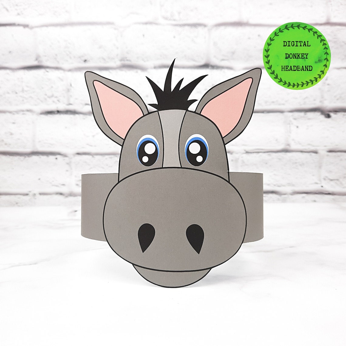 Donkey Paper Crown Animal Paper Hat for Kids Instant - Etsy