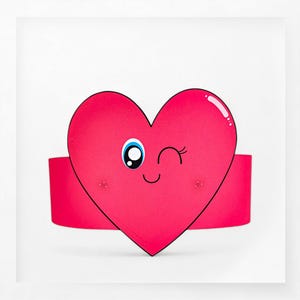 4 Heart Paper Crowns,valentine's Day Hats for Kids,instant Download ...