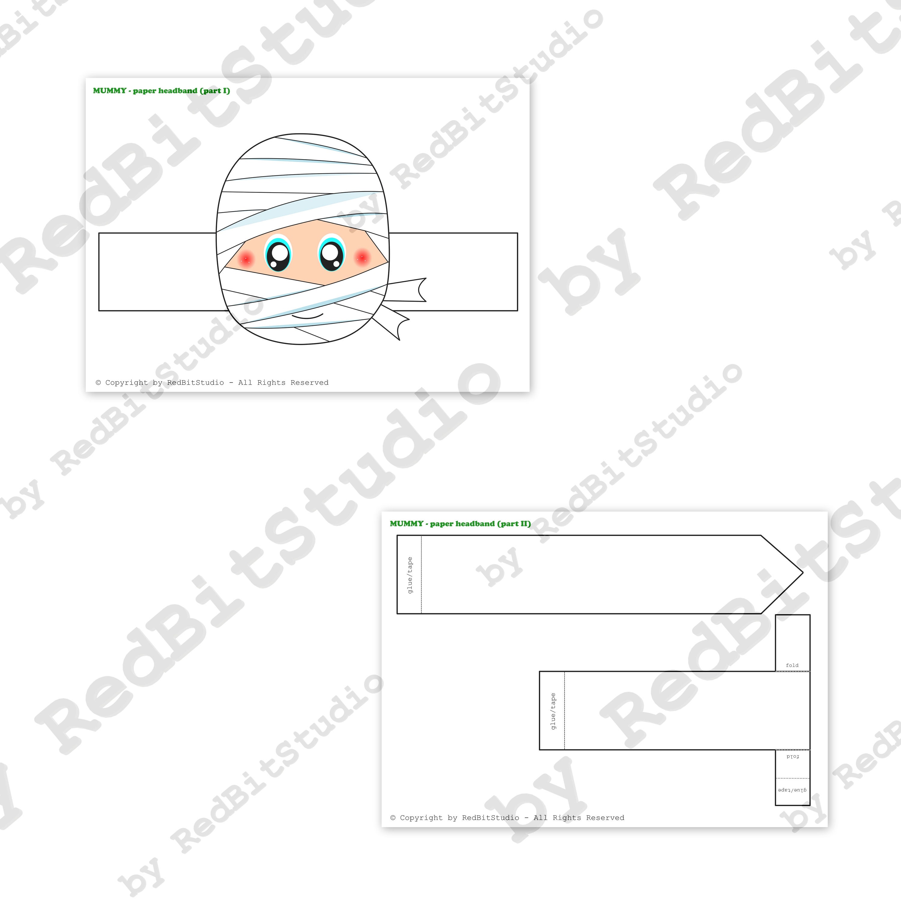 Mummy Paper Crown, Halloween Paper Hat for Kids, Instant Download Paper ...