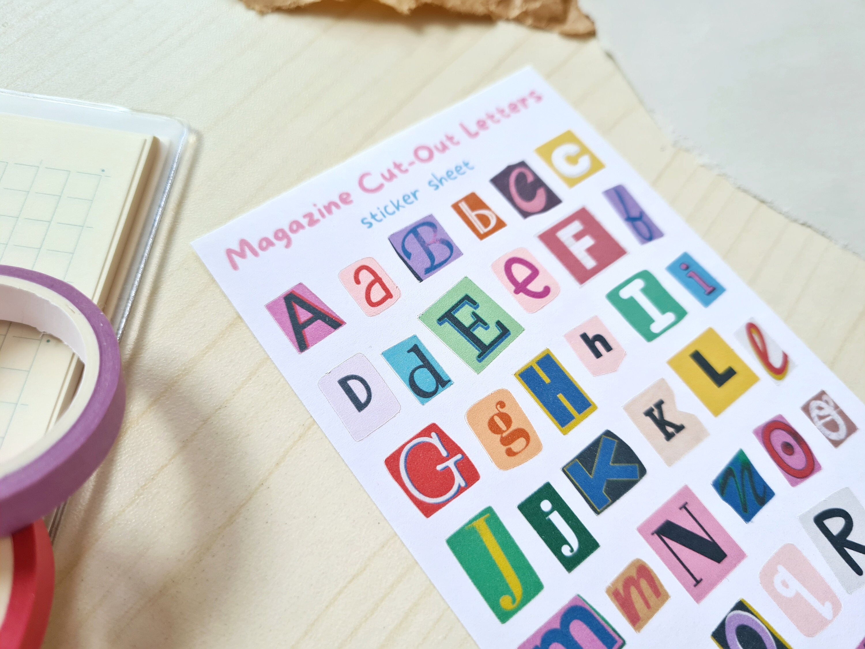 Alphabet Magazine Cut Out Letter Stickers Journal Supplies, Scrapbook ...