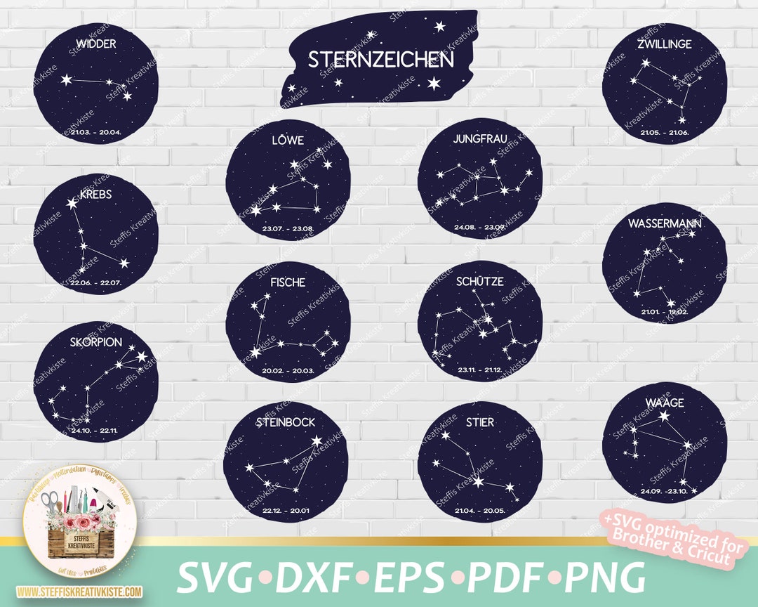 Bundle Sternzeichen deutsch Plotterdatei SVG PNG DXF - Etsy.de