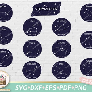 Bundle Sternzeichen deutsch Plotterdatei SVG PNG DXF - Etsy.de