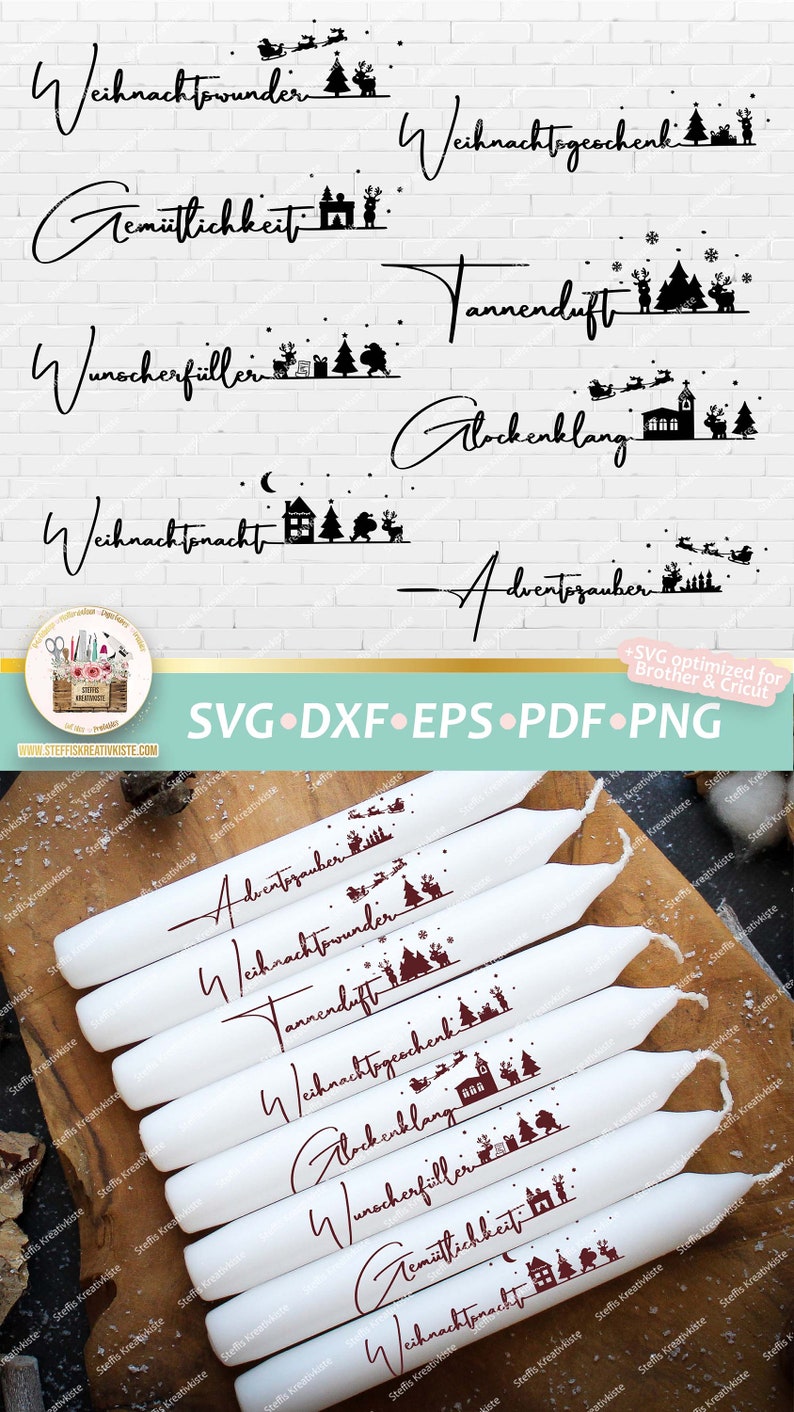 Plotterdatei deutsche Wörter Weihnachten SVG Bundle - Etsy.de