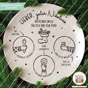 Plotterdatei Weihnachtsteller SVG, Teller Nikolaus SVG, Weihnachten Teller SVG, Laserdatei ...