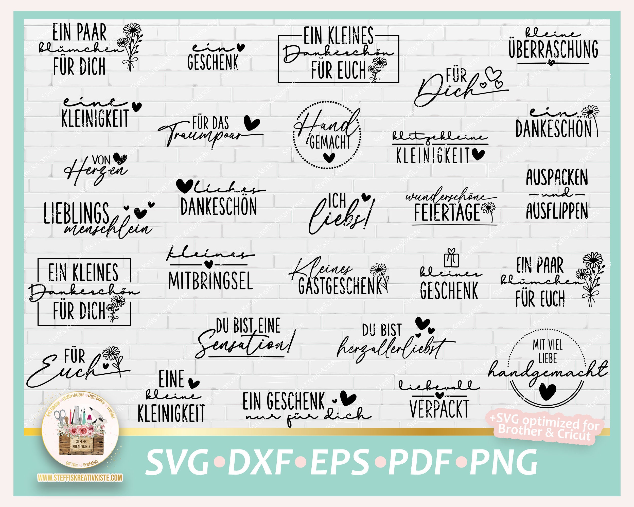 Plotterdatei Sprüche deutsch Etiketten SVG, Plotterdatei Schriftzüge ...