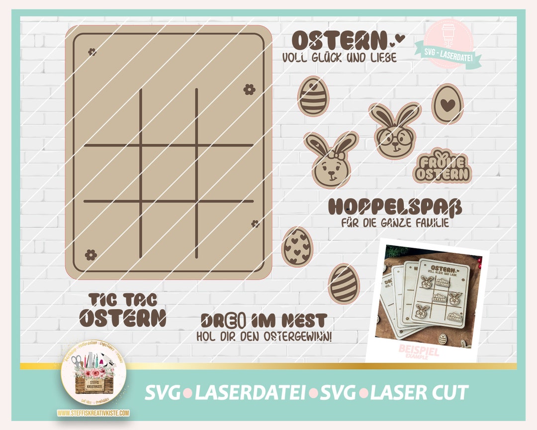 Laserdatei Ostern Spiel SVG, Laserdatei Brettspiel Ostern, Ostern Drei ...